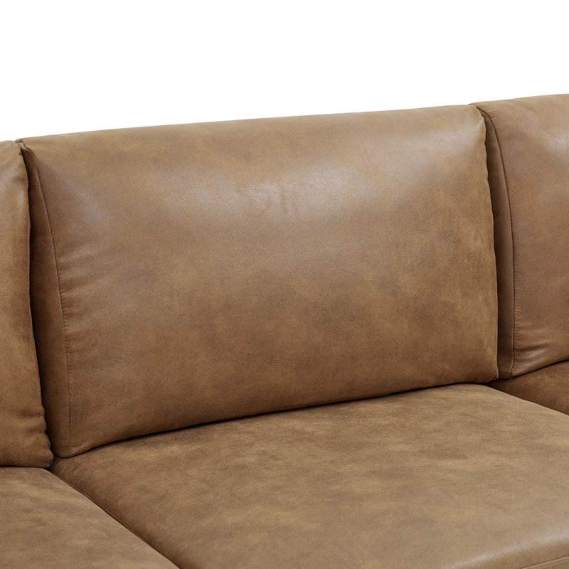 Wade Logan® Amaron 6 - Piece Vegan Leather Sectional & Reviews | Wayfair